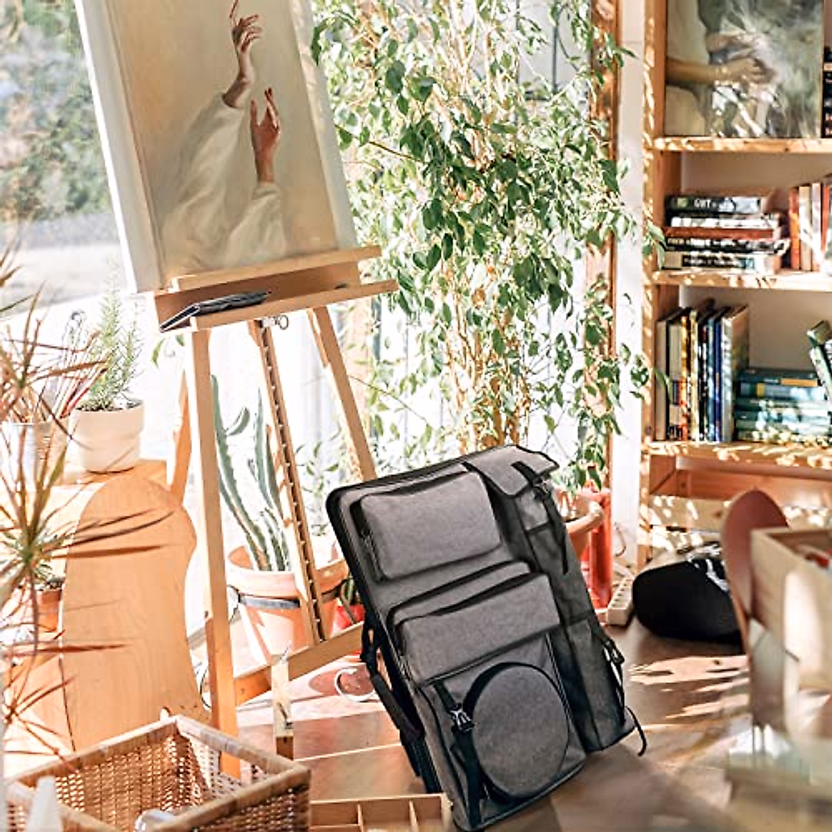 Multifunctional Art Portfolio Case 18 x 24, Waterproof Art Work Storage Bag with Handle and Zipper, Artboard Drawing Carrying Bag Drawboard Backpack for Artwork Sketching and Painting Supplies