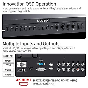 SEETEC P173-9HSD 17.3 Inch 1920x1080 Desktop Monitor for Broadcast LCD Monitoring with 3G-SDI HDMI AV YPbPr