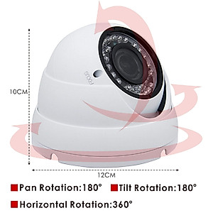 Vonnision 5MP 4MP Dome Super Hybrid Security Camera 4in1 TVI/CVI/AHD/960H CCTV Surveillance Security Camera 2.8-12mm Varifocal Lens Waterproof Day&Night Vision Outdoor/Indoor 98ft IR Camera White