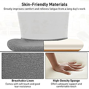 Giantex Home Office Chair with Wheels, Mid-Back Swivel Computer Chair Rolling Adjustable Linen Leisure Chair for Living Room, Bedroom & Meeting Room, Ergonomic Armless Task Chair (Gray)