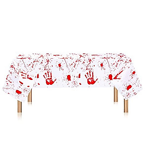 Grabo 4Pcs Halloween Decorations - Bloody Zombie Table Cover, Scary Tablecloth |102 ×51in| for Halloween Party Supplies Decoration, Horror Halloween Birthday Party