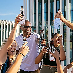 Cosmos 4 Pcs Beer Bottle Sleeves Neoprene Insulator Sleeves Bottle Jackets Sleeves Beverage Bottle Cooler with Built in Bottle Opener (Marble Pattern (4 Pcs))