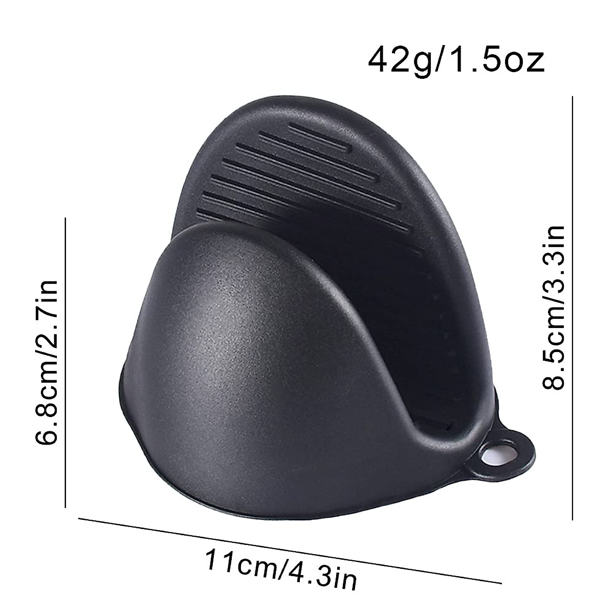 Xihuimay 2 Pairs Silicone Mitts Double Finger Grip Mini Mitt Pot Holders Pot Pinch Grip Microwave Frying Pans Anti-scalding Gloves Griddles Mittens Clips for Kitchen Cooking Baking BBQ, White Black