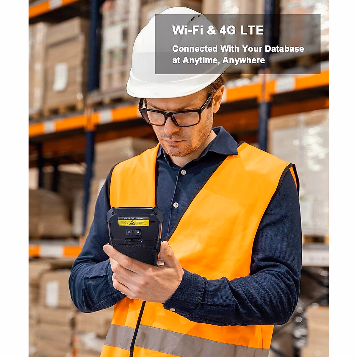 Android 13 Barcode Scanner Handheld Mobile Computer, 5.5-inch Touchscreen PDA Scanner with Integrated Honeywell 1D & 2D Bar Code Scan Engine, WiFi & 4G LTE, for Warehouse & Logistics