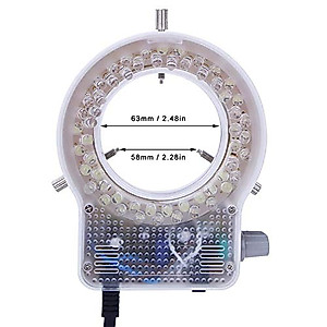 60LED Adjustable Brightness Microscope Ring Light Lamp Illuminator for Stereo Scope Microscope Supplier with Dimmer US Plug 110~240V