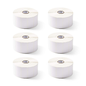Zebra 2 x 1 in Direct Thermal Paper Labels Z-Perform 2000D Permanent Adhesive Shipping Labels 1 in Core 6 rolls 10031634SP