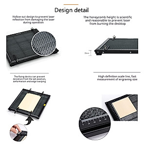 F2 Honeycomb Working Table, ATOMSTACK Metal Laser Cutting Bigger Thicken Worktable 15.74 * 1.18 inch, Fast Heat Dissipation, Anti Skid Fixture Fixing, Scale line, for Engraver, - Black