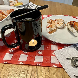 Evelots Mini Fondue Pot Set/Personal Fondue Mugs-Chocolate/Cheese/Fondue Maker Gift Set/2 Ceramic Mugs/Forks/Candles