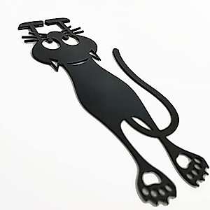WSDMAVIS 5Pcs Black Cat Bookmark 3D Stereo Cartoon Wacky Animal Hollow Out Bookmarks for Kids and Students Reading Presents