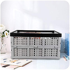 Ucake 34 L Foldable Plastic Collapsible Crate, Stackable Storage Crate, 3 Packs