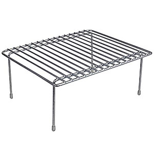 Home Basics Heavy Weight Vinyl Coated Steel Helper, Smart Kitchen Cabinet Corner Storage Shelves and Raised Counter Shelf Racks Organizer (3, SMALL SHELF)