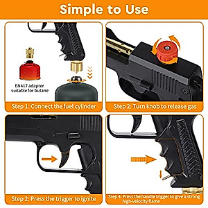 Cooking Torch - Kitchen Propane Torch Lighter - 700,000 BTU Culinary Blow torch - Charcoal Starter Grill Torch Fire Gun with Safety Lock and Starter Trigger for Sous Vide, Searing Steak,BBQ and Baking