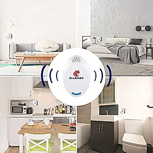 ELLASSAY Ultrasonic Pest Repeller - Pest Reject - Set of 2 Electronic Pest Control - Plug in Home Indoor Repellent - Get Rid of Mice, Roaches, Bugs, Fleas, Mosquitoes, Spiders, White