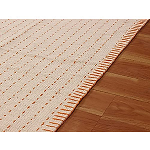 Casavani Upgraded Boho Bathroom Rug 100% Woven Geometric Rug for Bedroom White and Black Rug Bohemian Bath Mat, Kitchen Rug Washable Cotton Throw Rug Tassel Rug for Living Room 4x10 Feet Runner