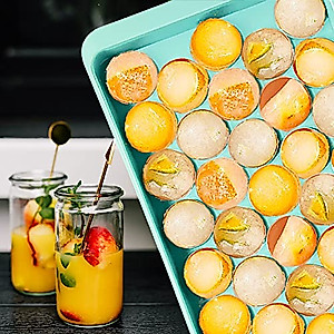 Small Circle Ice Cube Trays, Mini Ice Cube Trays for Freezer With Lid, 0.67in X 99PCS Easy Release Sphere Ice Molds, Making Mini Circle Ice Chilling Whiskey Cocktail Juice Coffee Pudding