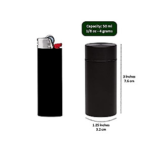 Stash Jar – Airtight Smell Proof Jar Aluminum Storage Container. Waterproof Weed Accessories Durable Multi-Use Portable Weed Jar. Herb Tobacco Spices Container Screw-Top Lid Lock Odor – Black (1)