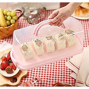 Cezoyx 4 Piece Portable Bread Box with Handle, Rectangular Loaf Cake Containers with Lid, 4 Colors Bread Keeper for Carrying and Storing Banana Bread, Pumpkin Bread and Quick Bread