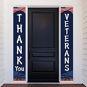Jiudungs Veterans Day Decoration Outdoor Thank You Veterans Banner Patriotic Decor Veterans Day Memorial Day Fourth of July 4th of July Patriotic Decorations