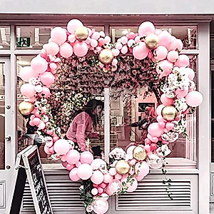 Balloon Column Arch with Base, Heart Shaped Balloon Arch Stand Frame Display Kit for Wedding Birthday Party Background Decor Supplies