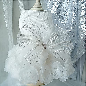 SEIS Bowknot Dog Wedding Dress Pet Tutu Costume Cat Formal Apparel Teddy Party Skirt Princess Suit Clothes for Cats Small Medium Dogs Bichon Pug (S (Chest Circumference 37cm/14.5"))