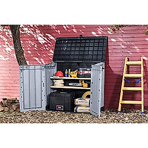 Keter 249317 Store it Out Nova Outdoor Garden Storage Shed, 32 x 71.5 x 113.5 cm, Light Grey with Dark Grey Lid