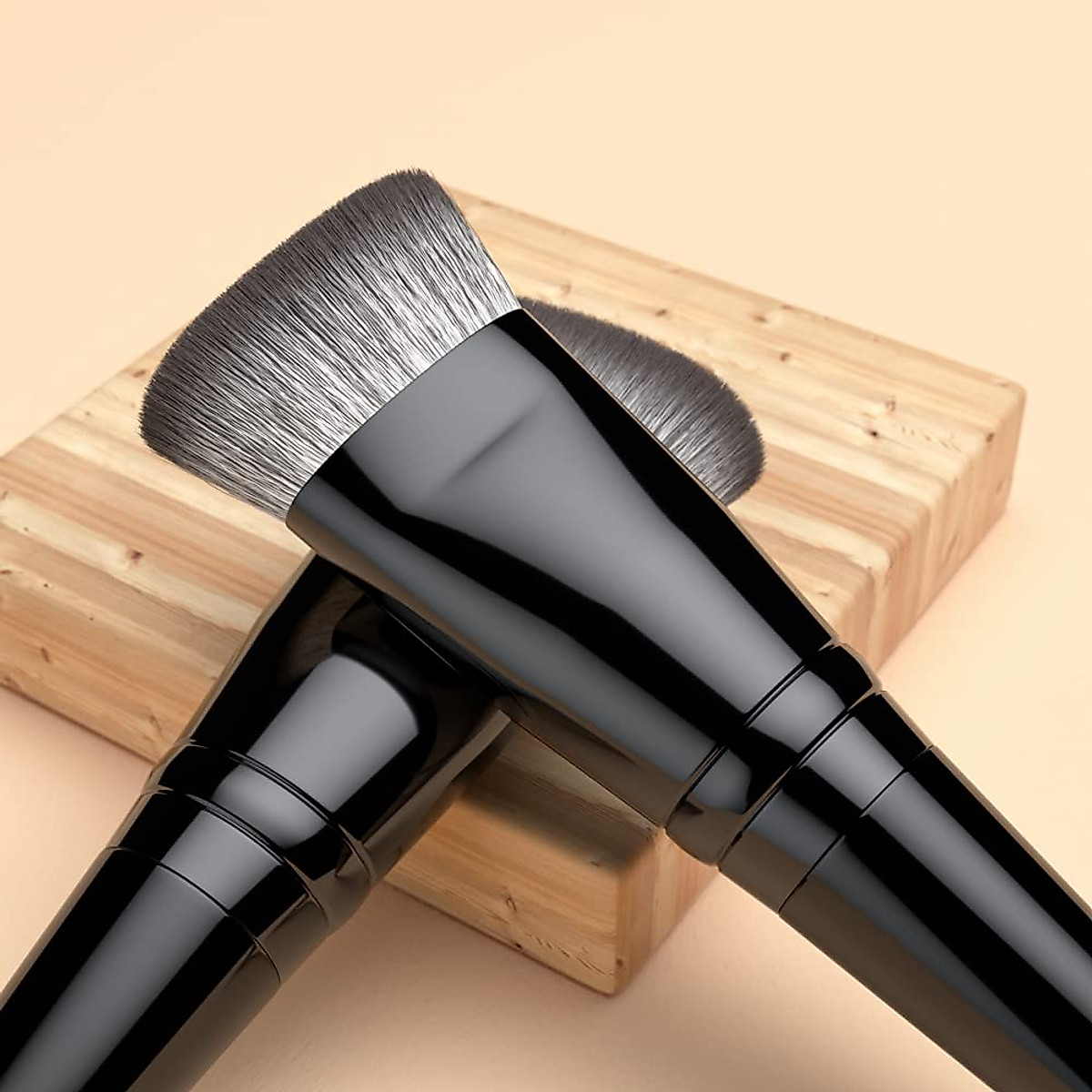 Anmor Flat Contour Brush, Professional Flat Top Detailed Contour Nose Contour Makeup Brush, Perfect for Sharp Lines Contouring Liquid Cream Blender Even Application, Luxurious Cruelty Free Nano-fiber