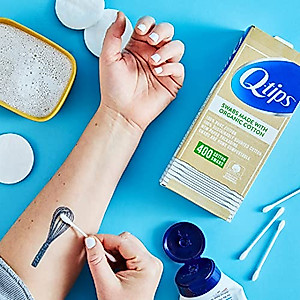 Q-tips Cotton Swabs Organic Swab Ultimate Home and Beauty Tool Made from Organic Cotton, Paper 400 Count(Pack of 4)