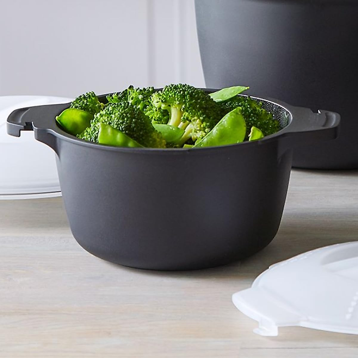 Professional Large Micro Cooker For Microwave 2 Quart | Food Steamer, Microwave Steamer Pot For Vegetable, Melting Butter | Our Cookware, Steamer Pot for Microwave | BPA Free, Dishwasher Safe