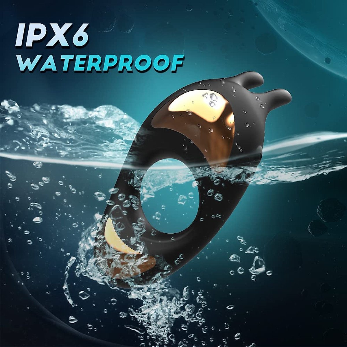 Vibrating Cock Ring with Rabbit Design, Rechargeable Penis Ring Vibrator with 9 Vibration Modes, Erection Pleasure Enhancing Mens Vibrator for Couples Play,Silicone Adult Sex Toys & Games (Black