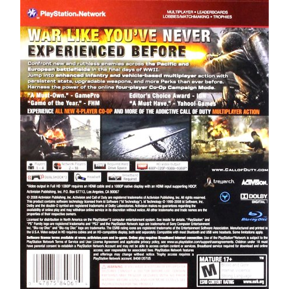 Call of Duty: World at War Greatest Hits - Playstation 3