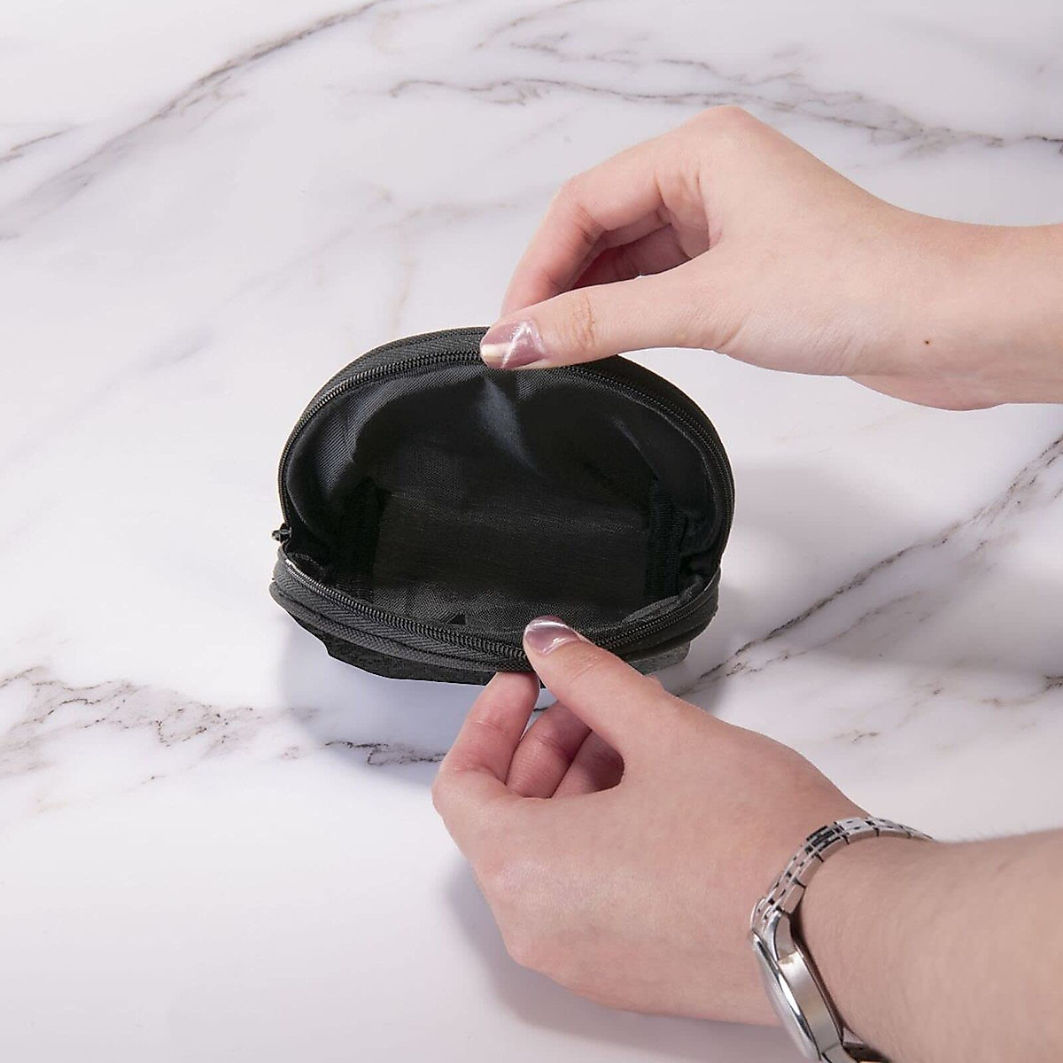 Gothic Skull Cat Canvas Small Coin Purse Pouch Change Wallet Card Holder with Zipper for Women Girls Gift