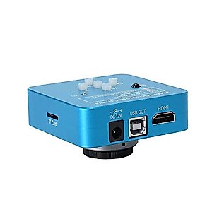 HAYEAR 34MP 2K HDMI USB Digital Video Microscope Set Electronic Camera Stereo Table Stand Can Go Up Down and Forward Movable 144 LED Light Lamp (180X C-Mount Lens)