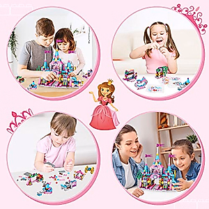 LUKAT Building Toys for Girls Age 6 7 8 9 10 11 12 Year Old, 568pcs Princess Castle STEM Construction Toys Set, 25 Models Educational Toys for Kids Building Blocks Kit Gifts for Birthday Christmas