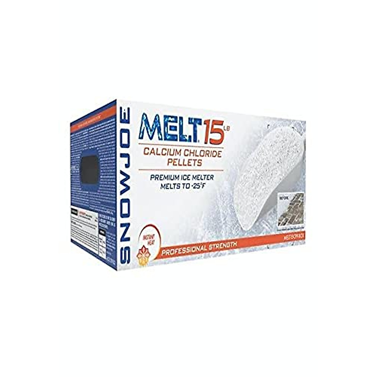 Snow Joe MELT15CPP-BOX Pure Calcium Chloride Ice Melt Pellets, White