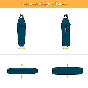 MOSISO Laptop Shoulder Messenger Bag Compatible with MacBook Air 15 inch M2 A2941/Pro 16 inch M3 A2991 M2 A2780 M1 A2485 A2141,15-15.6 inch Notebook with Adjustable Depth at Bottom, Deep Teal