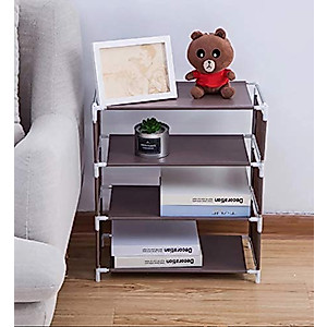 DOUBLE A IRON Shoe Storage Organizer Rack, 4-Tier Stackable Free Standing Shoe Shelf ( Include Safety Work Gloves ) - Brown