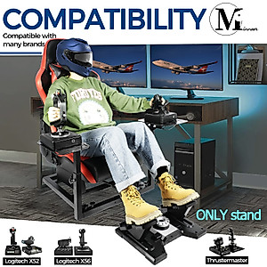 Minneer Racing Flight Simulator Cockpit Fit for Logitech/Thrustmaster/Fanatec X56 X52 G29 G920 T248 TX,Support Hotas Warthog Match Seat,Drive Gaming Mount. Seat, Joystick & Handbrake Not Included
