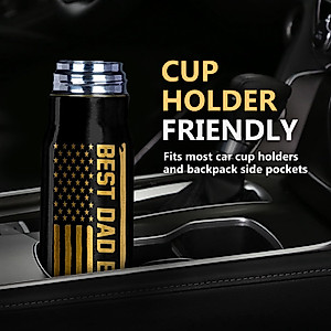 Best Dad Ever 17oz Stainless Steel Black Bullet Tumbler - Gifts for Dad from Daughter Son Wife, Dad Gifts - Dad Birthday Gift, Dad Christmas Gifts, Birthday Gifts for Men