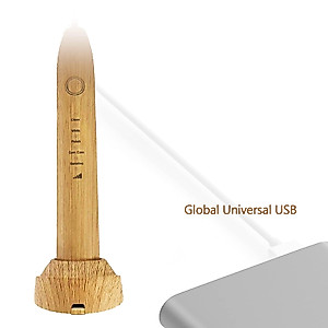 Circle Elephant Biodegradable Electric Natural Bamboo Sonic Toothbrushes Have Rechargeable&Replaceable Bamboo Toothbrush Heads, Threaded BPA-Free Soft Bristles in Color. Perfect Trendy Giftset.