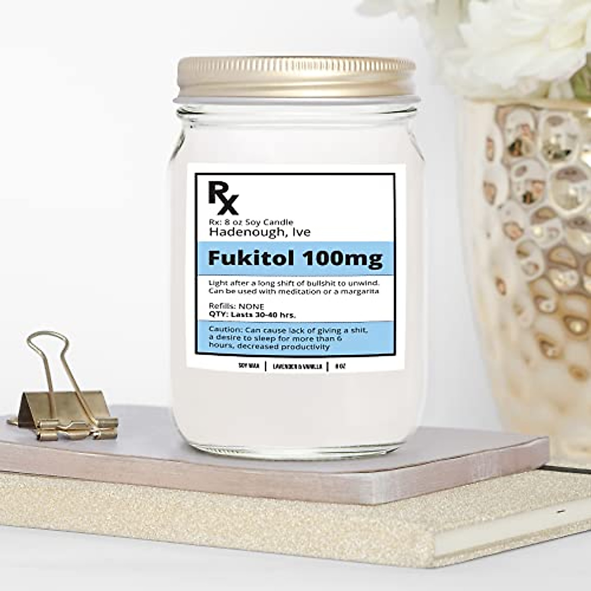 YouNique Designs Scented Candles - Funny Soy Candles for Home Scented Gifts for Women, Men, Him, Her, 8 oz, Boyfriend, Girlfriend, Coworker, Best Friends Birthday (Lavender & Vanilla)