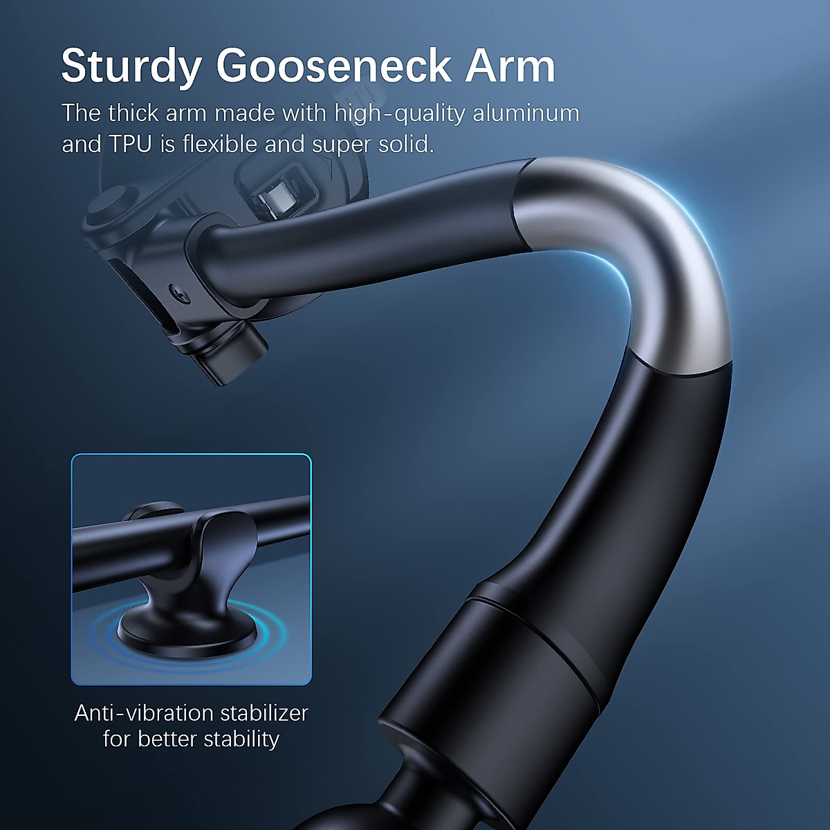 OQTIQ Tablet Holder for Car Dashboard Windshield Car Tablet Mount for Truck Strong Suction Cup Flexible Gooseneck Compatible with iPad Pro, Air, Mini, Galaxy, Fire, 4.7-13" Tablets, and 4-7" Phones