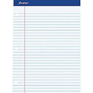 Ampad Evidence Dual-Pad Notepad 8-1/2" x 11-3/4", Legal Ruled, White, 100 Sheets/Pad