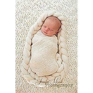 Long Merino Wool Braids, Newborn Photography Photo Prop