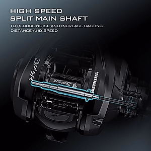 KastKing Zephyr Baitcasting Fishing Reel, Left Handed, Black