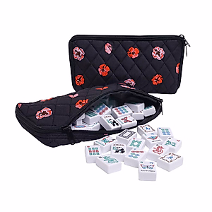 Linda Li New! - American Mahjong Set The Artisan Collection: Butterfly Series – in Black Poppy Soft Bag