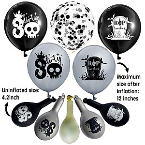 Death to My 20s Decoration, Black 30th Birthday Decoration, Funeral For My Youth Party Supplies with Banner, Rip to My 20s Sash, Photo Prop, 30th Balloon, Cake Topper, Funny Thirty Birthday Supplies