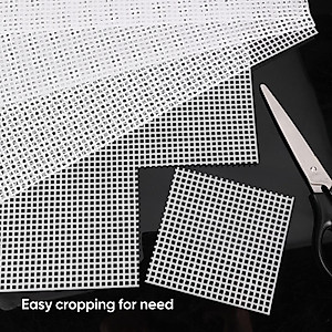 Pllieay 15 Pieces 7 Count Plastic Mesh Canvas Sheets for Embroidery, Acrylic Yarn Crafting, Knit and Crochet Projects (10 x 13 inch, White)