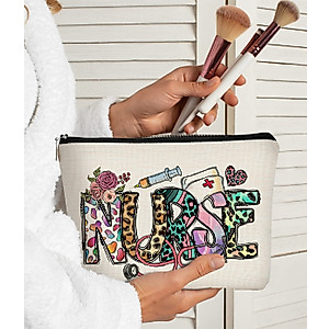 BARPERY Nurse Appreciation Gifts,Nurses Week Gifts,Nurse Bags for Work,Nurse Makeup Bag,Nurse Graduation Gift,Nurse Gifts for Women,Nurse Accessories for Work,Pink Leopard Nursing Cosmetic Bag