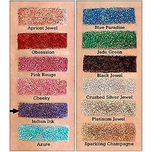Glitties - Indian Ink - Cosmetic Grade Extra Fine (.006") Loose Glitter Powder Safe for Skin! Perfect for Makeup, Body Tattoos, Face, Hair, Lips, Soap, Lotion, Nail Art - (30 Gram Jar)