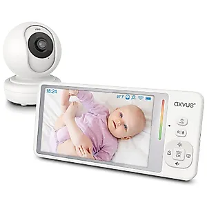 Video Baby Monitor,1080P Full HD Ultra clear image quality,5.5" IPS Screen Monitor,Pan Tilt Camera,Range up to 1000ft,22h Battery Life, 2-Way Talk,Split Screen,Night Vision,Temperature Monitor,No WiFi